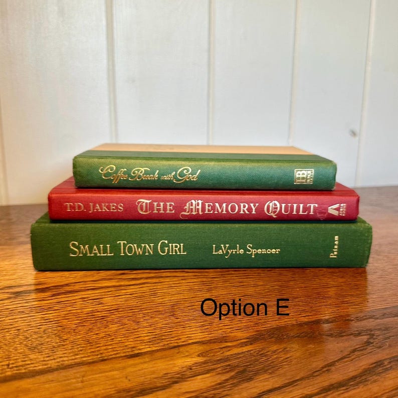 Christmas Book Stack: Red & Green Holiday Decor, Set of 3 - Etsy