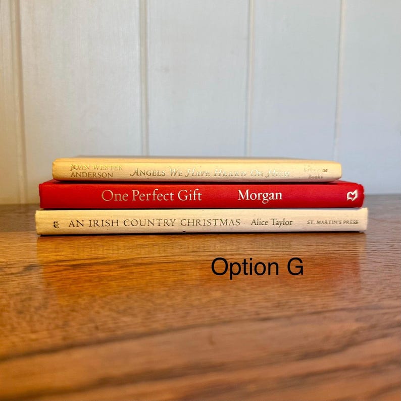 Christmas Book Stack: Red & Green Holiday Decor, Set of 3 - Etsy