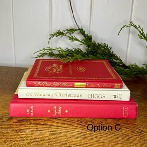 Christmas Book Stack: Red & Green Holiday Decor, Set of 3 - Etsy