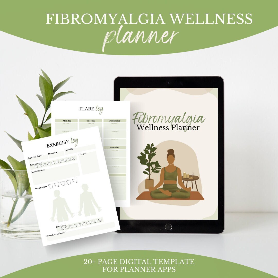 Fibromyalgia Digital Wellness Planner Green Symptom Tracker Chronic ...
