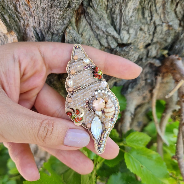 Seashell Brooch - Etsy