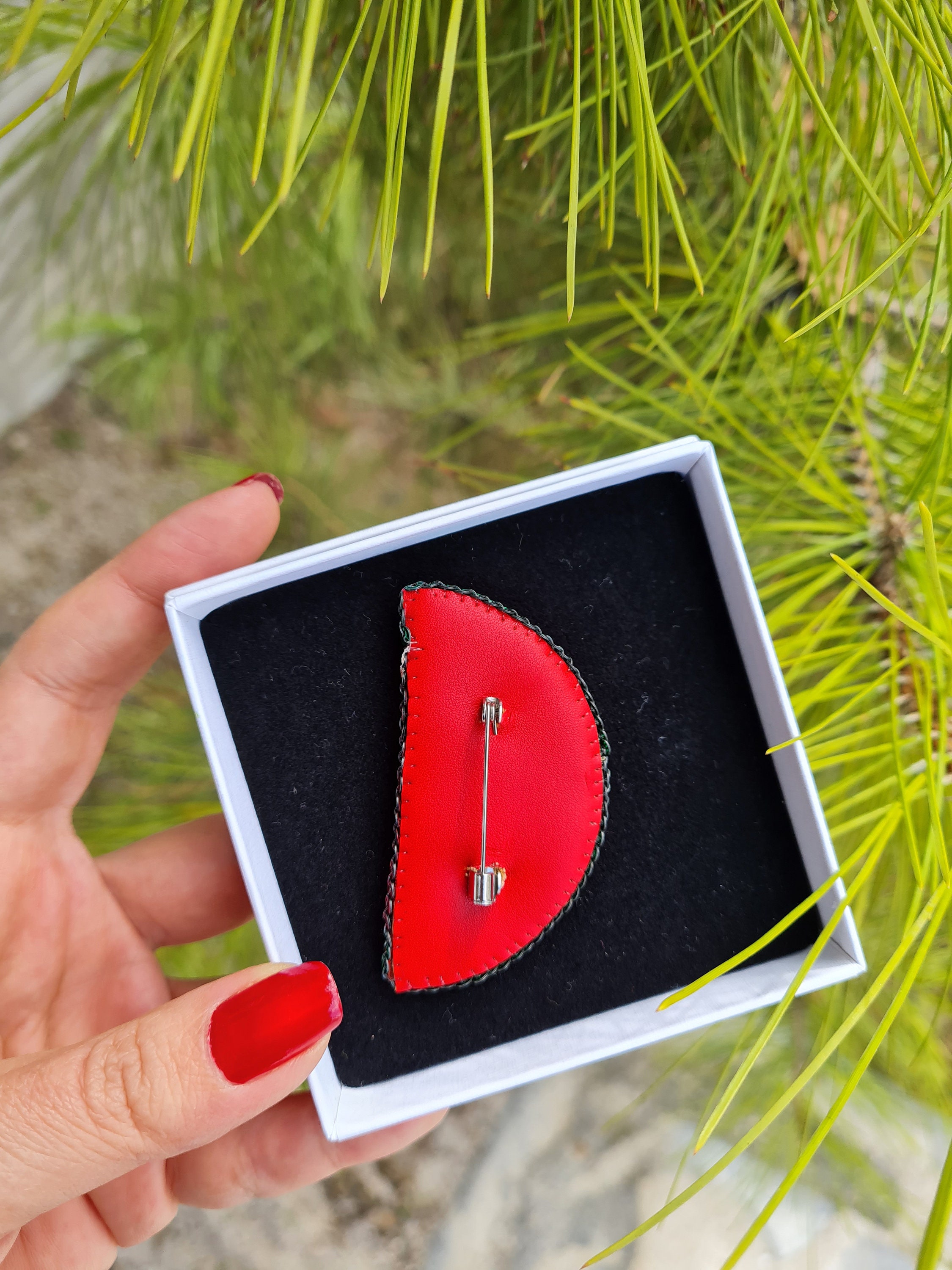 Watermelon Brooch, Handmade Fruit Jewelry, Beaded Watermelon ...