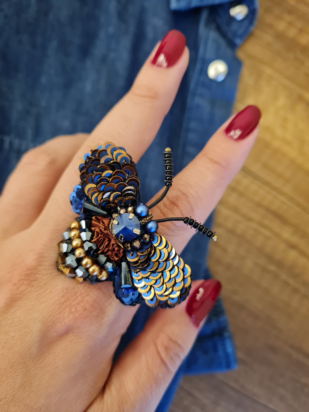Handmade Moth Brooch, Moth Brooch, Moth Pin, Embroidered İnsect Pin ...