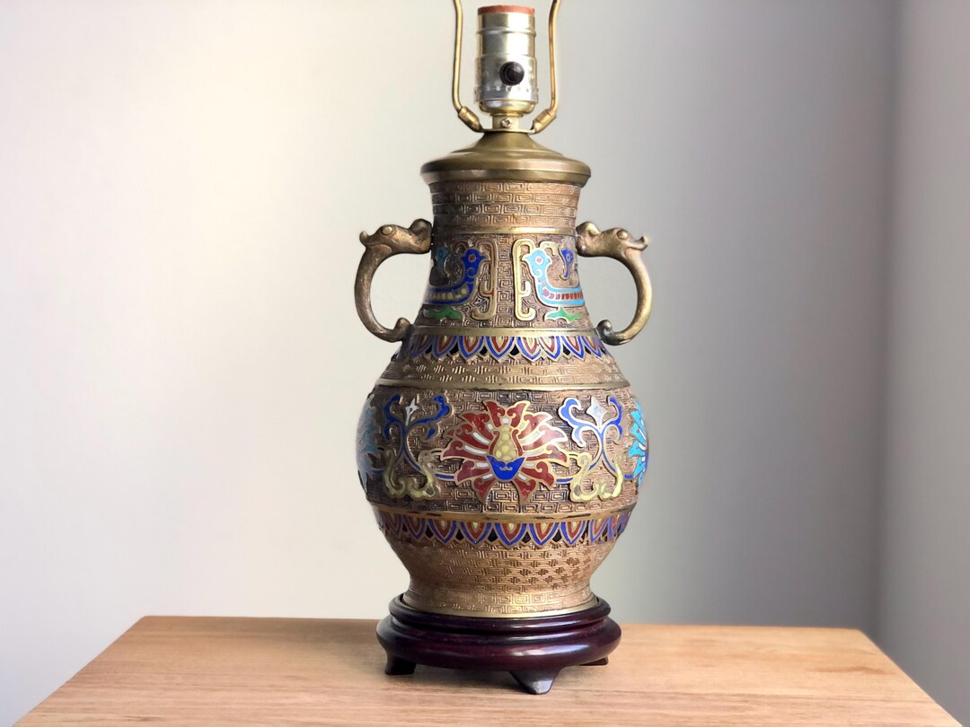 Japanese Champleve Vase Lamp - Etsy