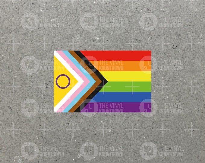 PRIDE MONTH LGBTQIA Progress Pride Flag Sticker Pro Equality, Diversity ...