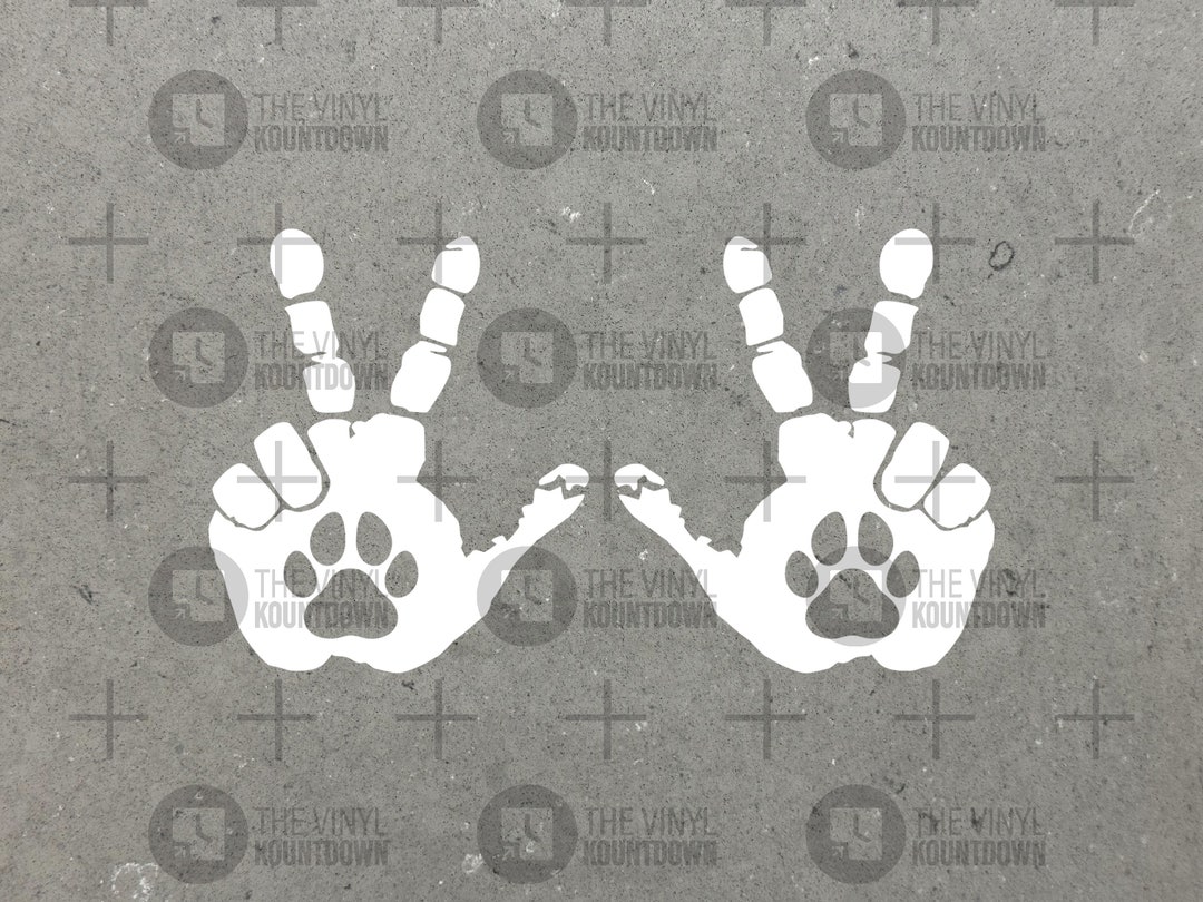 Two-finger Wave With Paw Print, Two-pack Perfect for Mirrors, Windows ...