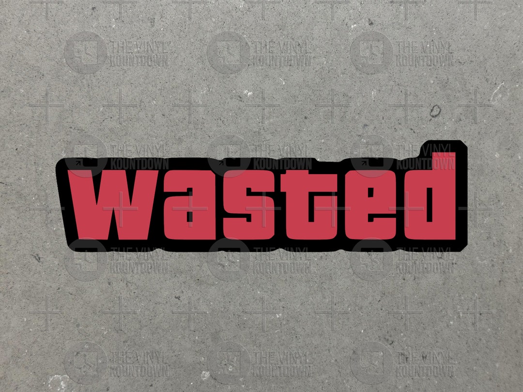 Wasted Funny Video Game GTA Sticker for Laptop, Bottle, Hydroflask ...