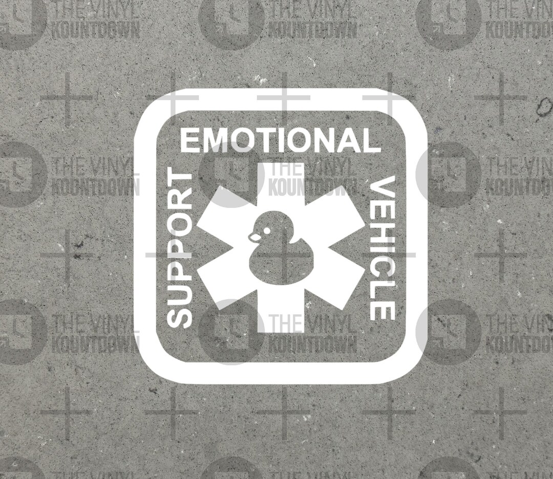Emotional Support Vehicle With Duck Funny Sticker Perfect for Jeeps ...