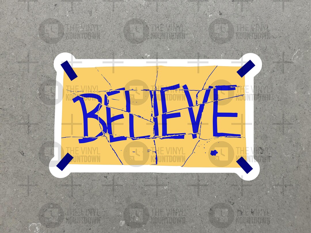 Believe Ripped Inspirational Lasso Sticker for Laptop, Water Bottle ...