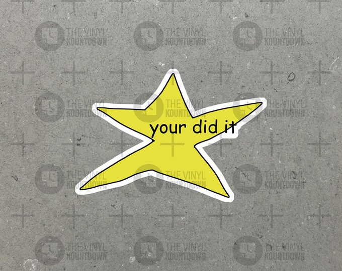 Your Did It Star Funny Meme Sticker for Laptop, Bottle, Hydroflask ...