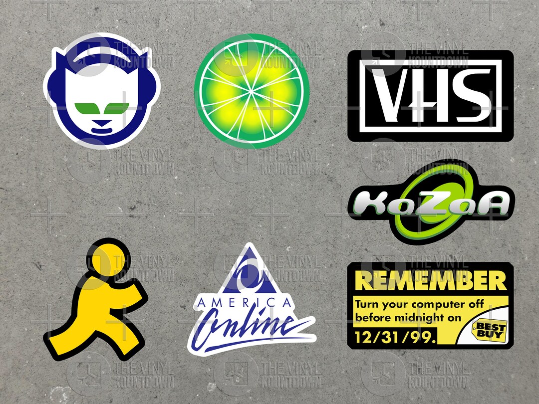 Throwback 90s Tech Stickers 7pc Funny Nostalgia Stickers for Laptop ...