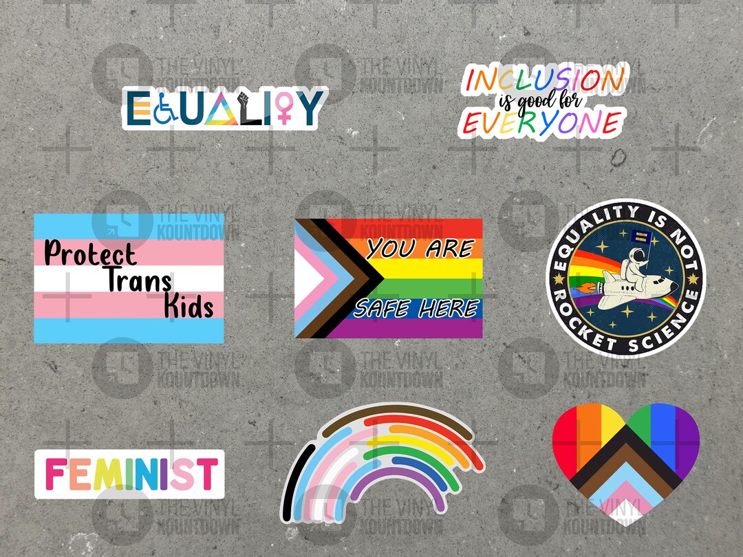 Pride Sticker Pack 8pc Liberal, Democrat, BLM, LGBTQ, Pro Diversity ...