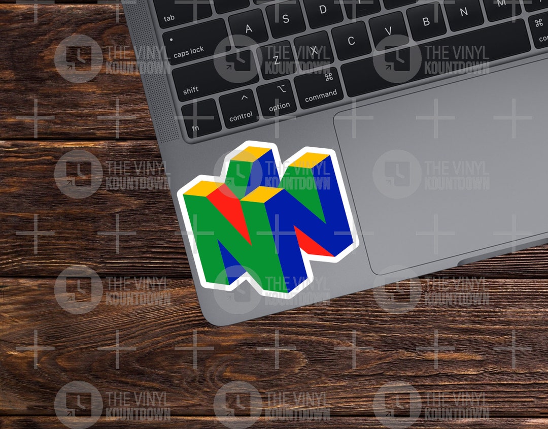 N64 Logo Cool Retro Video Game Sticker for Laptop, Water Bottle ...