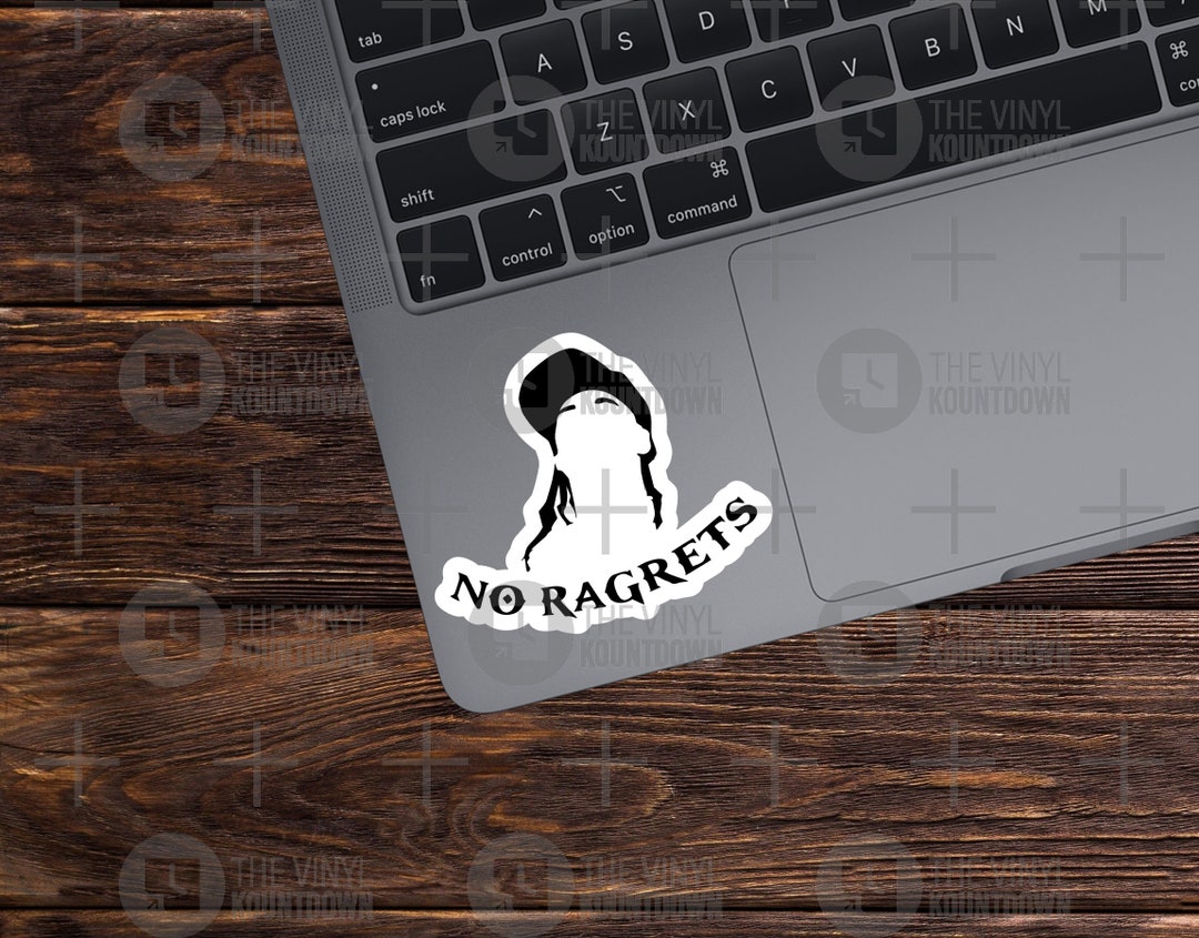 NO RAGRETS Funny Tattoo Meme Sticker for Laptop, Water Bottle ...
