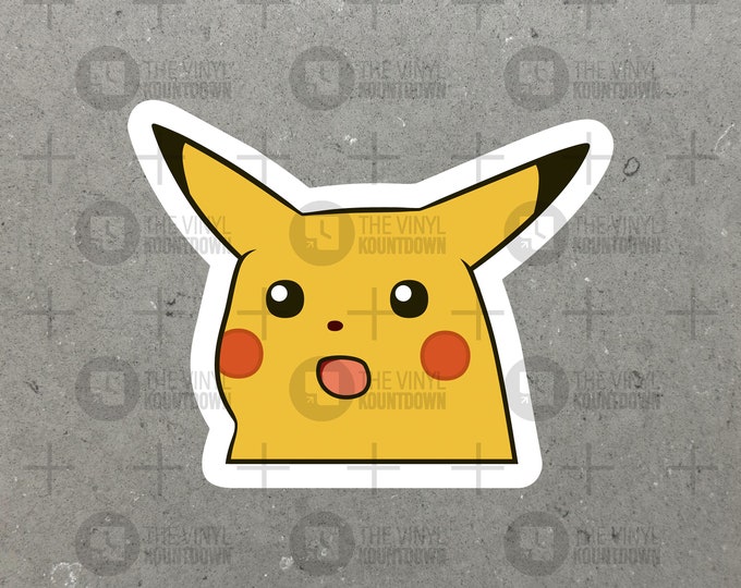 Surprised Pikachu Funny Meme Sticker for Laptop, Bottle, Hydroflask ...