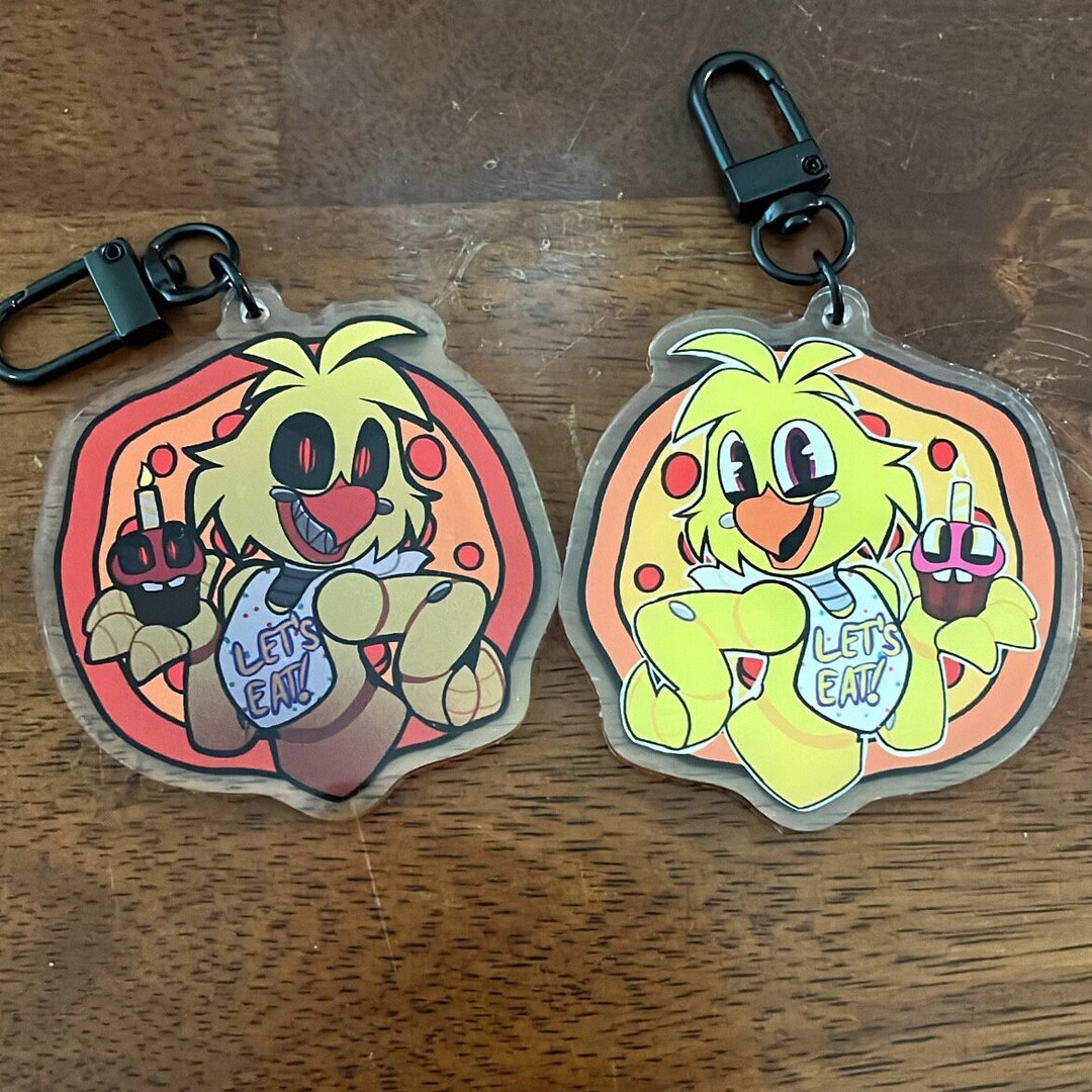 Fnaf//chica Keychain//double-sided - Etsy