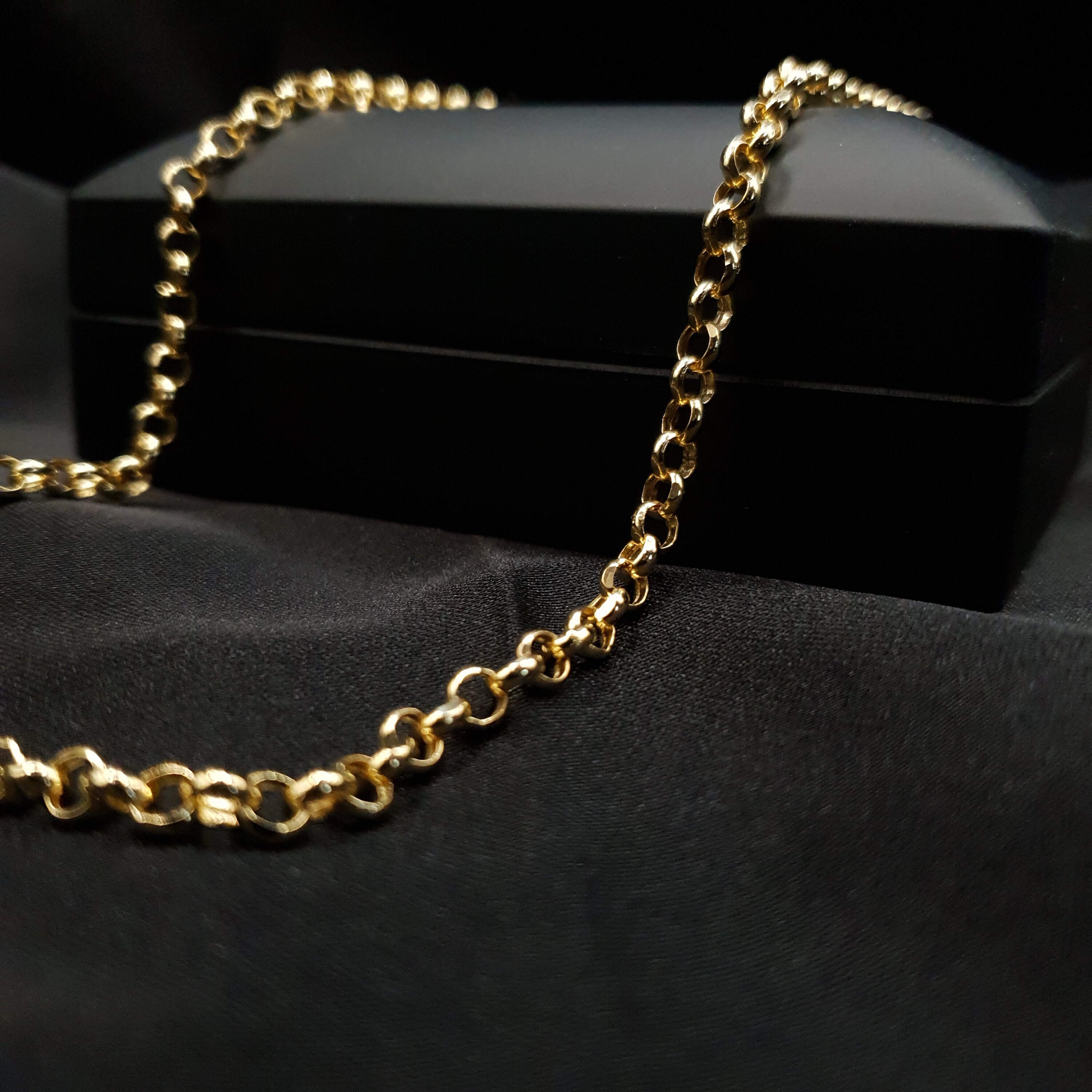 14k Gold Rolo Chain Necklace, 14k Gold 4mm Rolo Chain, Gold Rolo Chain ...