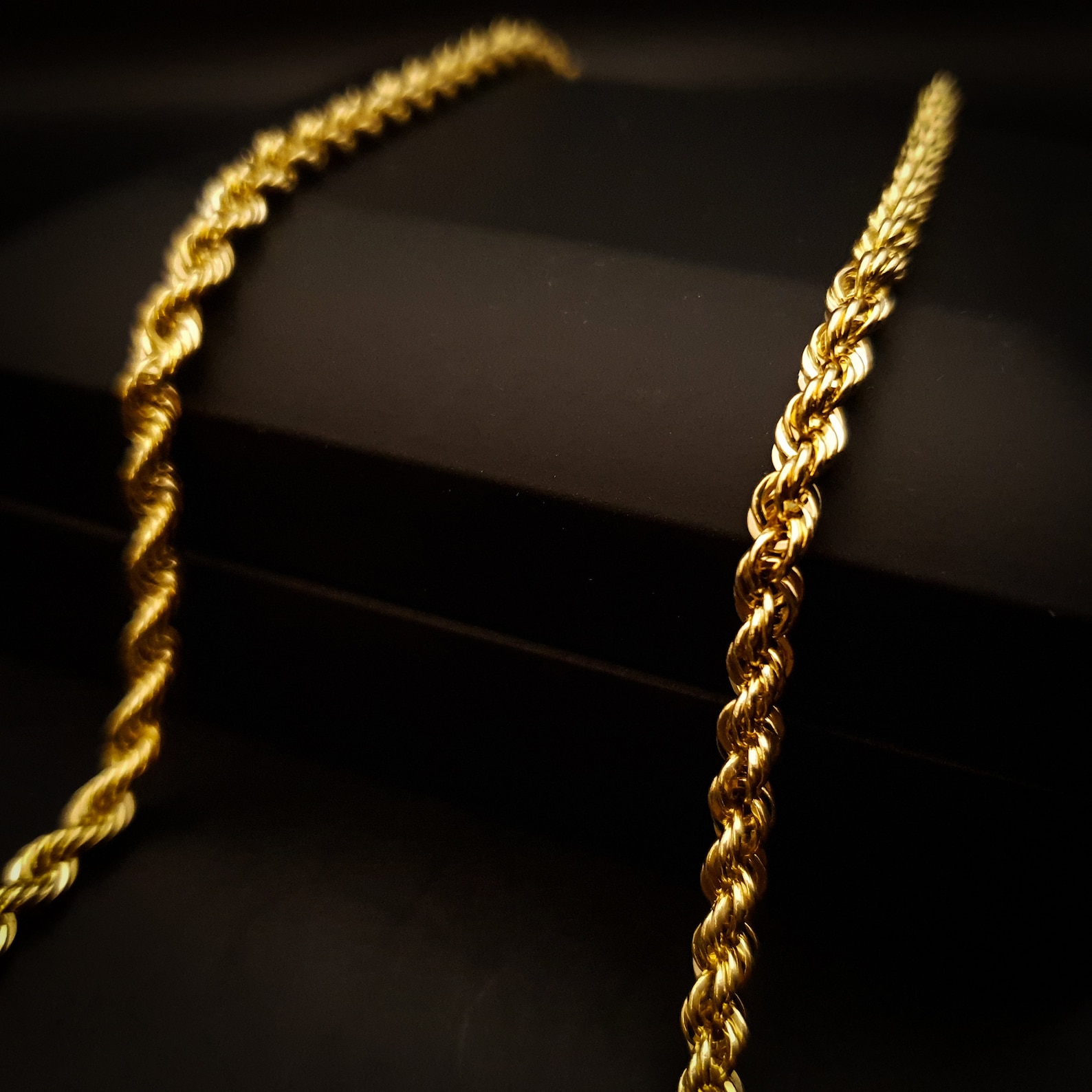 18K Solid Gold Rope Chain Necklace (2.3mm) - Etsy