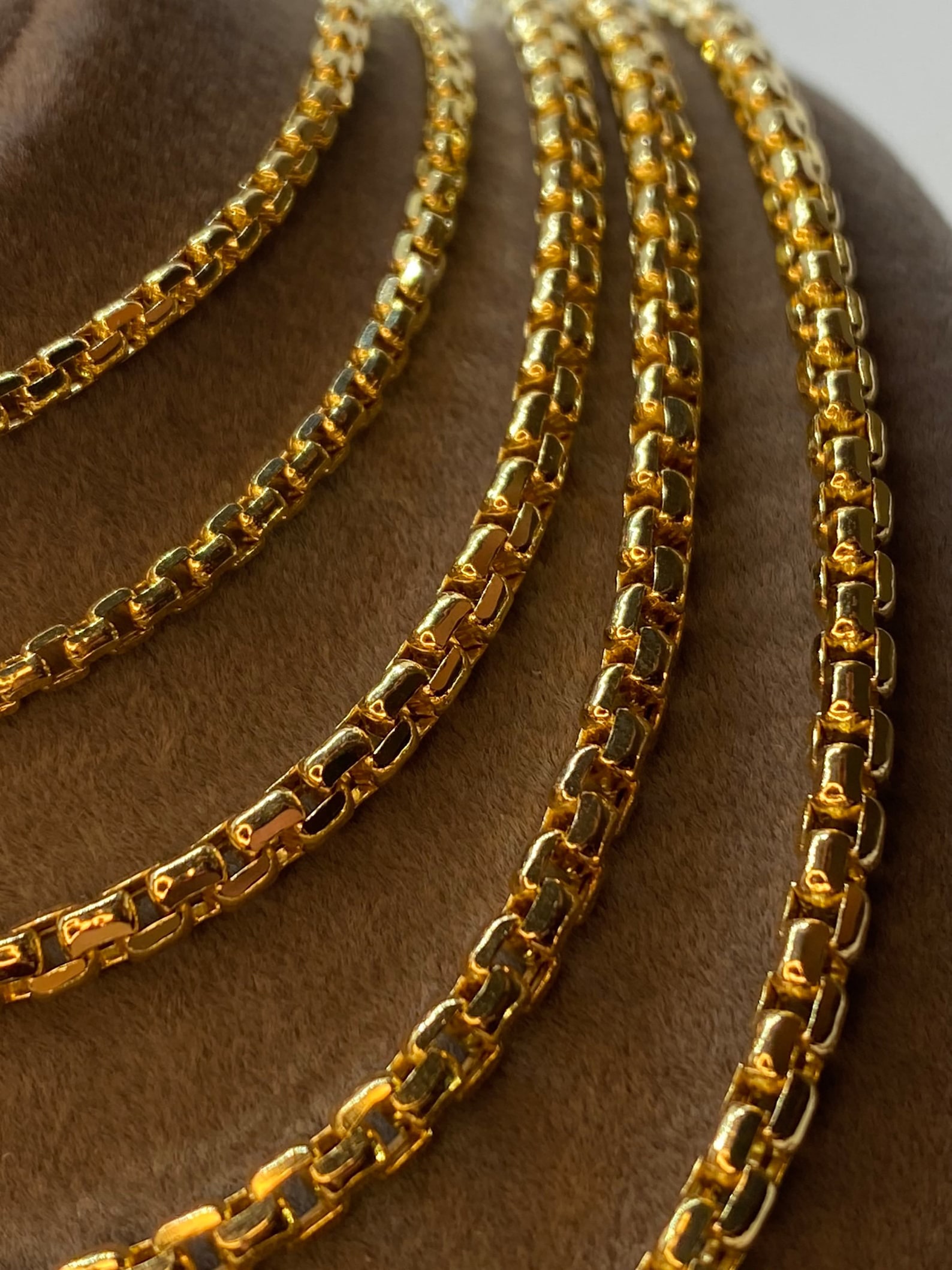 14K Solid Gold Round Box Chain Necklace, 20,22 ,24,27 Inches ,3.55mm,2 ...