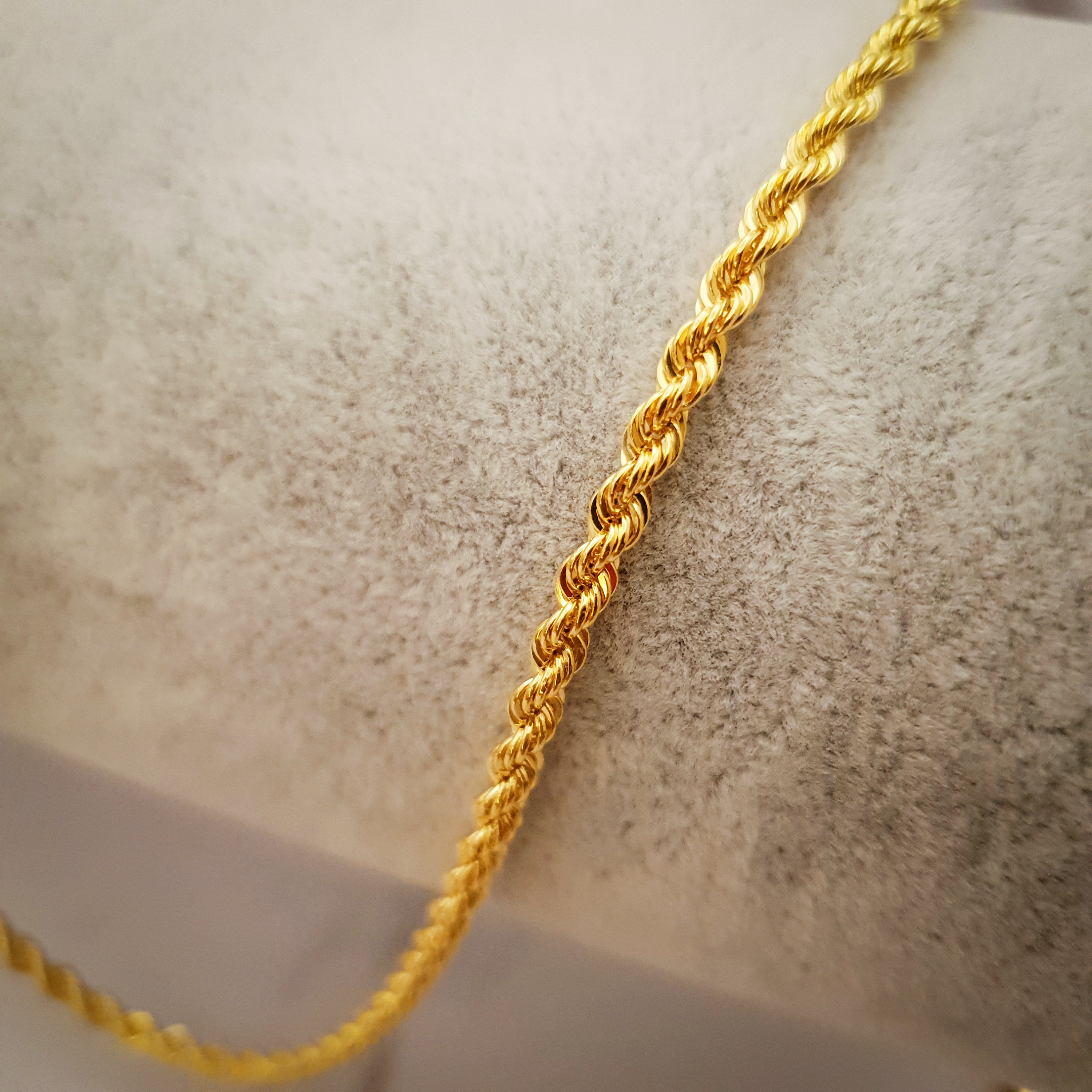 18K Real Gold Solid Rope Necklace 1.5mm,gold Rope Chain , Gold Rope,18k ...