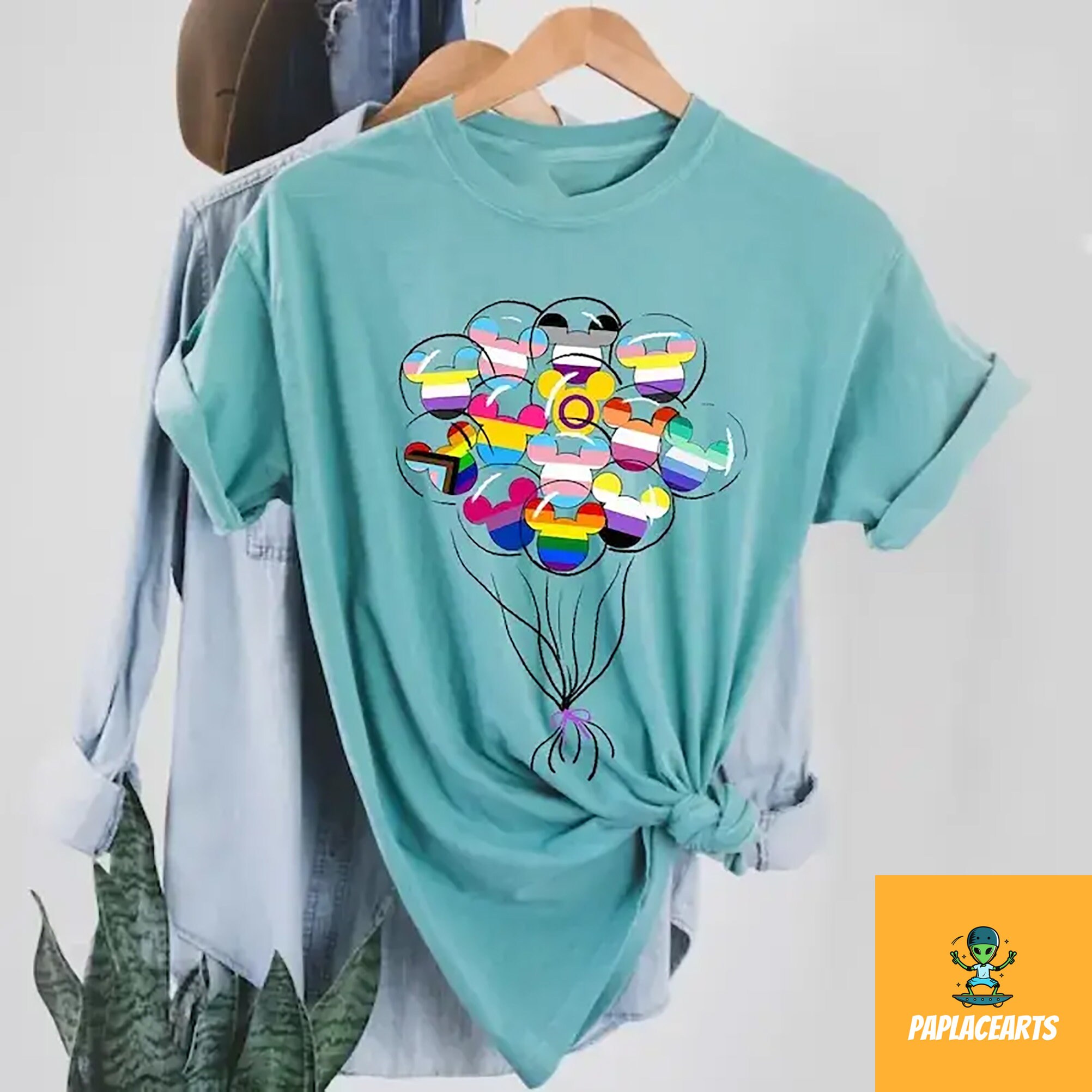 Mickey Mouse Balloons LGBT Comfort Color Shirt, Minnie Mouse Pride ...