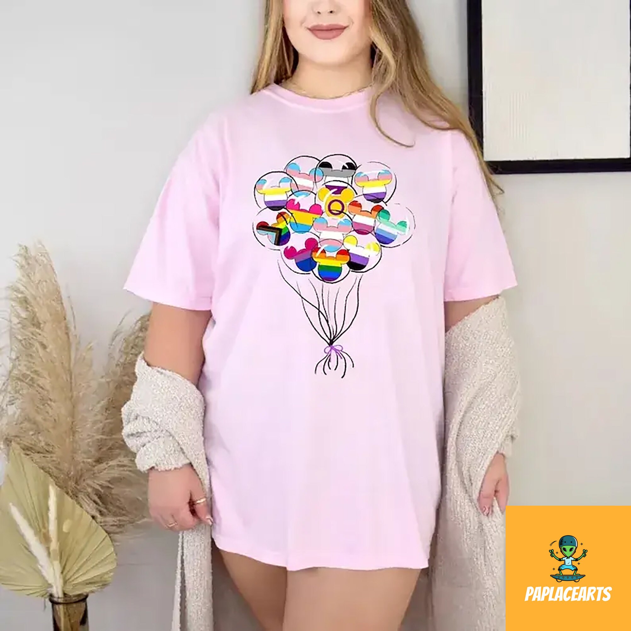 Mickey Mouse Balloons LGBT Comfort Color Shirt, Minnie Mouse Pride ...
