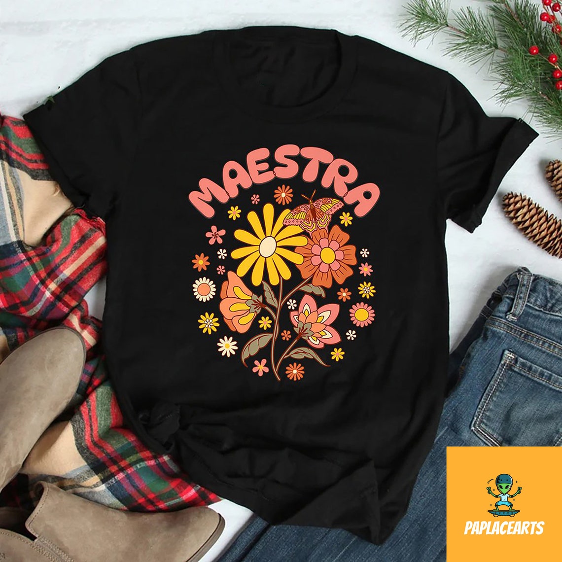 Maestra T-shirt, Retro Hippie Shirt, Maestra Bilingue Vintage Shirt ...