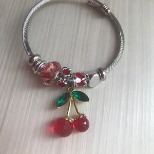 Pandra Charm Bracelet Pandora Bracelet Steel Bracelet Cherry-bird-bunny ...