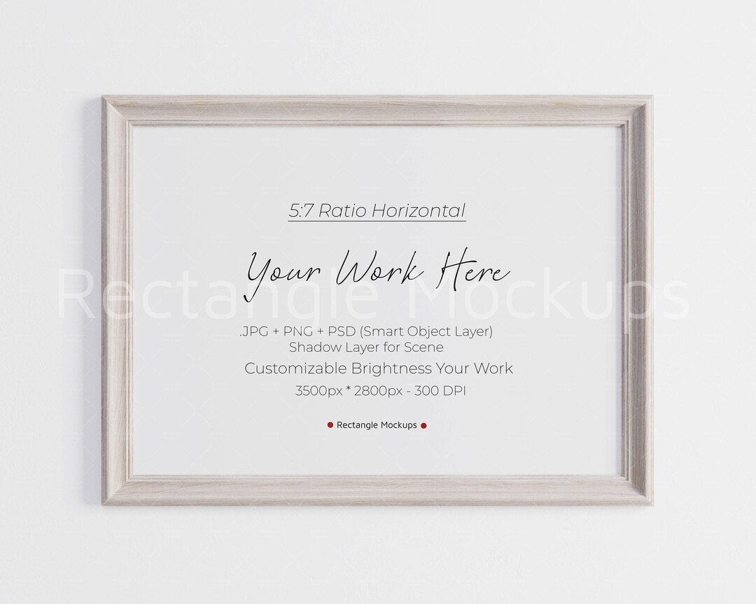 5x7 Vintage Frame Mockup, NO MAT, Frame Mockup, Interior Mockup, Frame ...