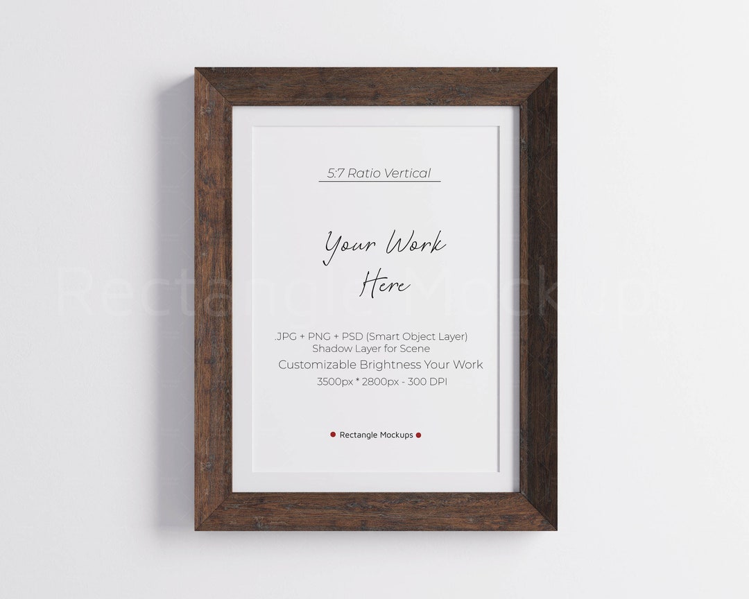 5x7 Frame Mockup VINTAGE, Rustic Frame Mockup, Frame Mockup PSD, Photo ...