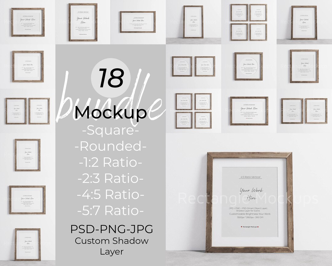 Frame Mockup Bundle Vintage, Frame Bundle, Rustic Frame Mockup Bundle ...