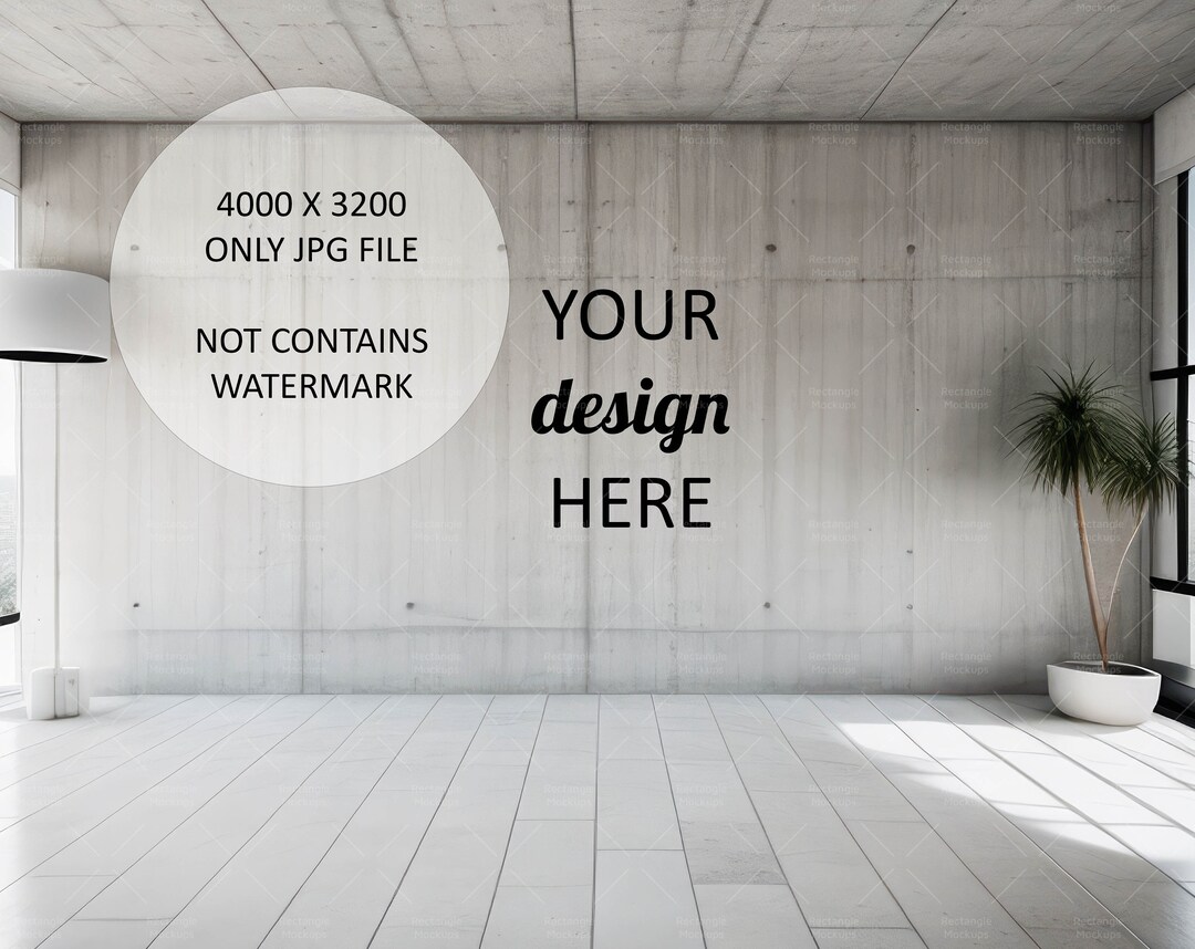 Art Gallery Wall Mockup, Blank Interior Wall Mockup, Contemporary Style ...