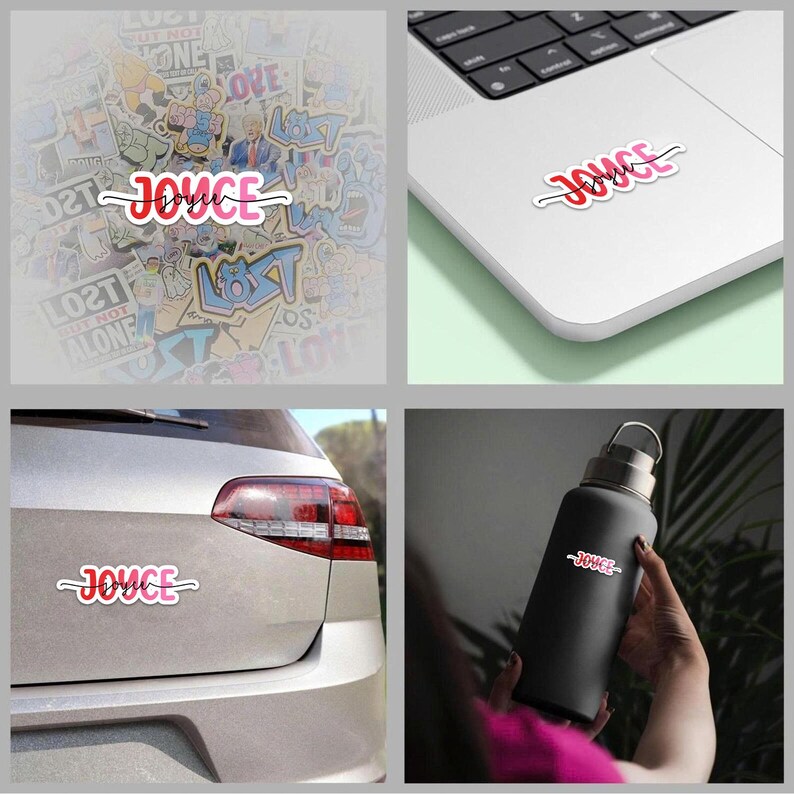 Custom Name Sticker – Personalized Gradient & Holographic Name Decals ...