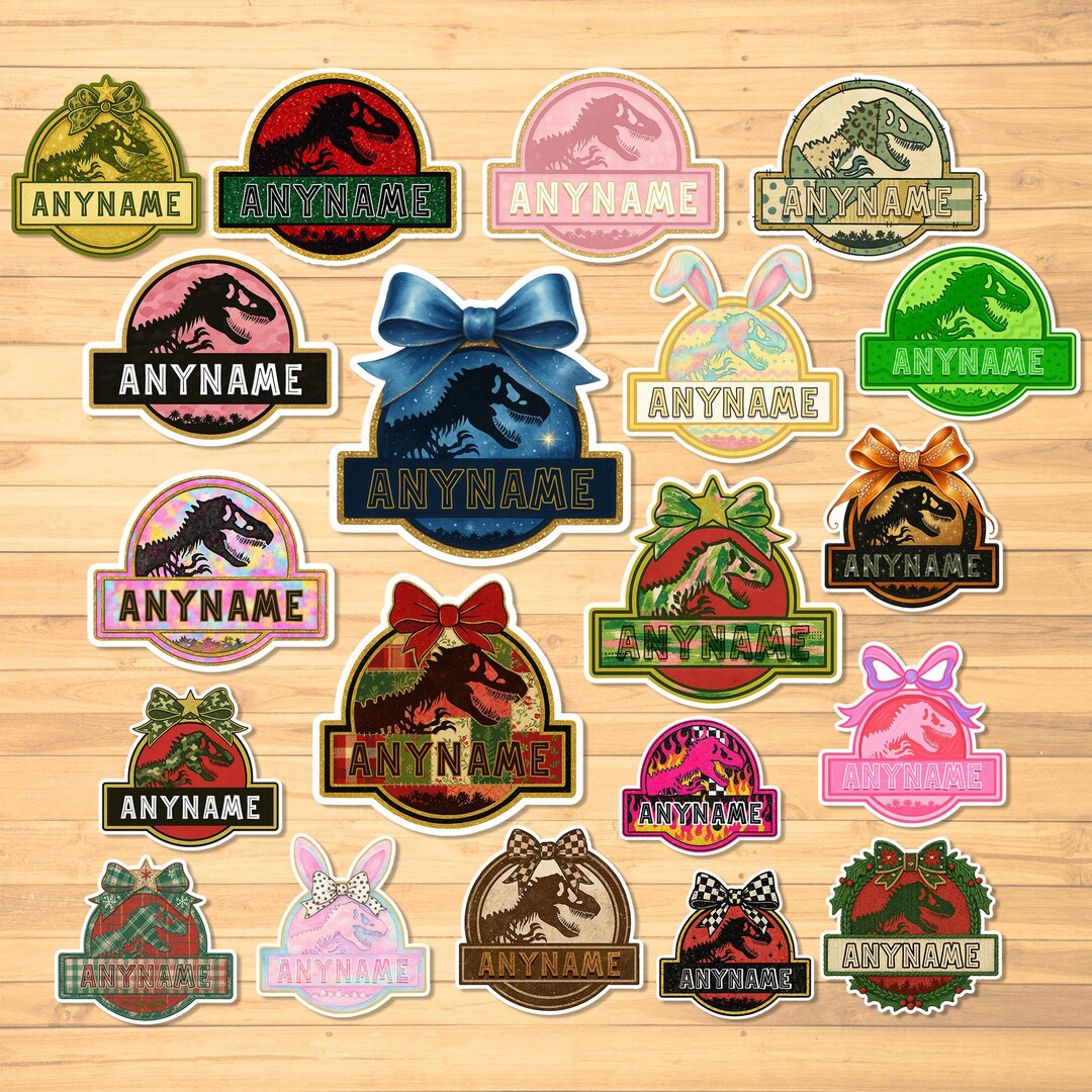 Personalized T-rex Sticker, Custom Dino Name, Waterproof Boys Stickers ...