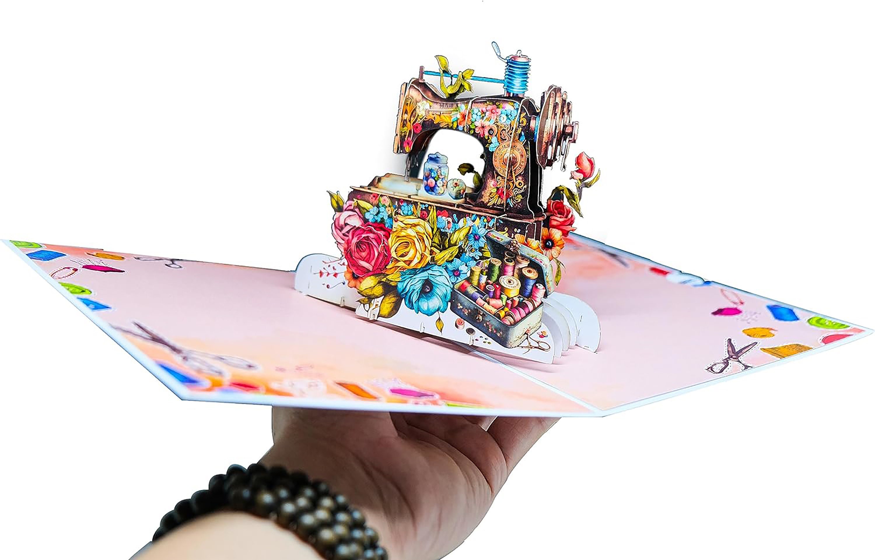 Sewing Machine Pop up Card, Blank Sewing Machine Birthday Card Sewing ...