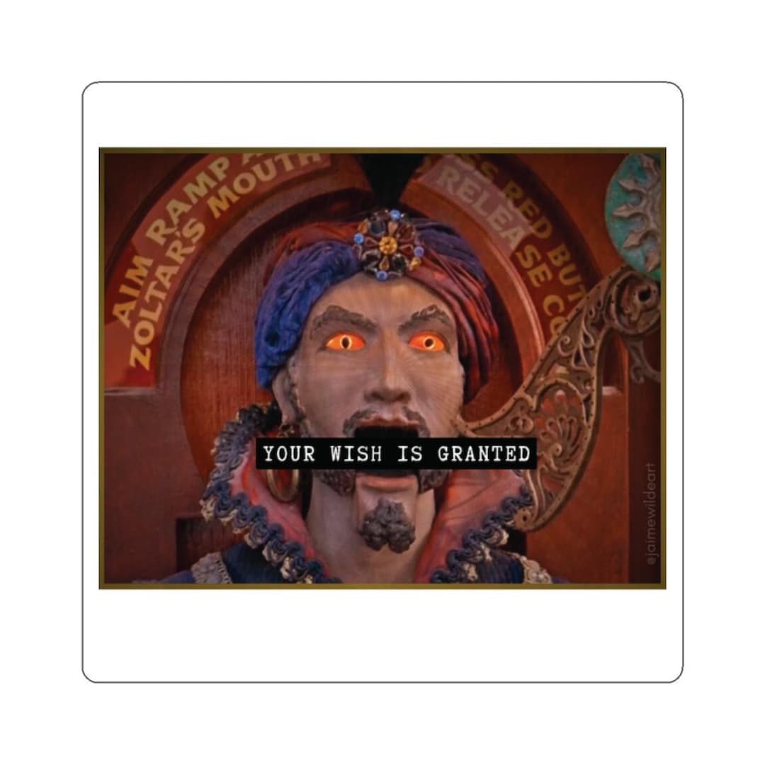 Zoltar, Your Wish is Granted, Square Sticker, Retro 1980's Movie With ...