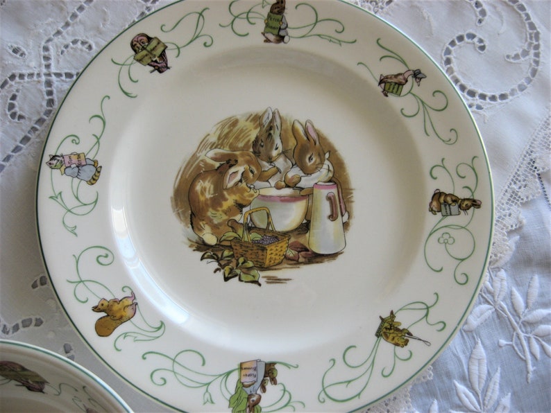 3 Pc.1 Lot Set of Wedgwood peter Rabbit Toddler's First Place Setting ...