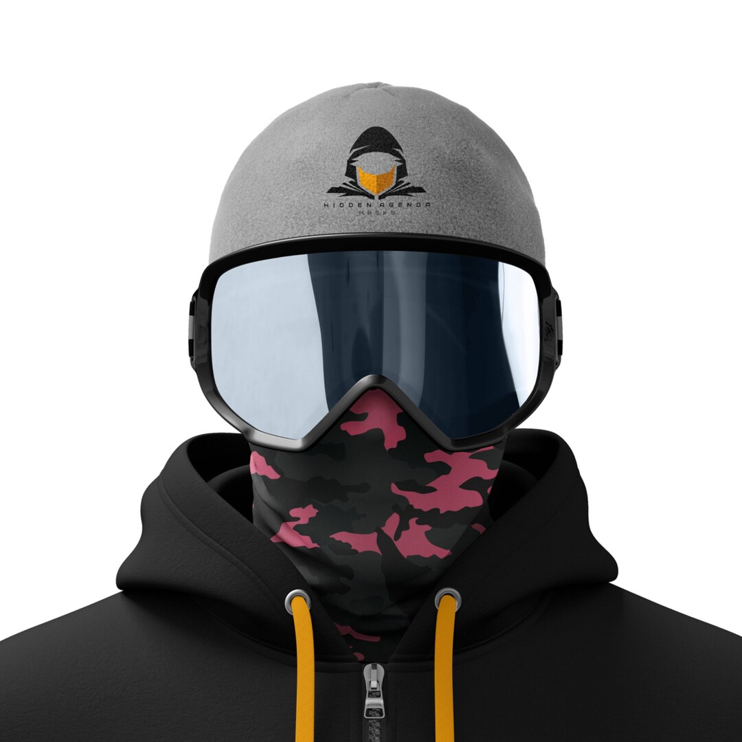 Neon Pink Covert Camo Hidden Agenda Face Mask Snood Shield Bandana Neck ...