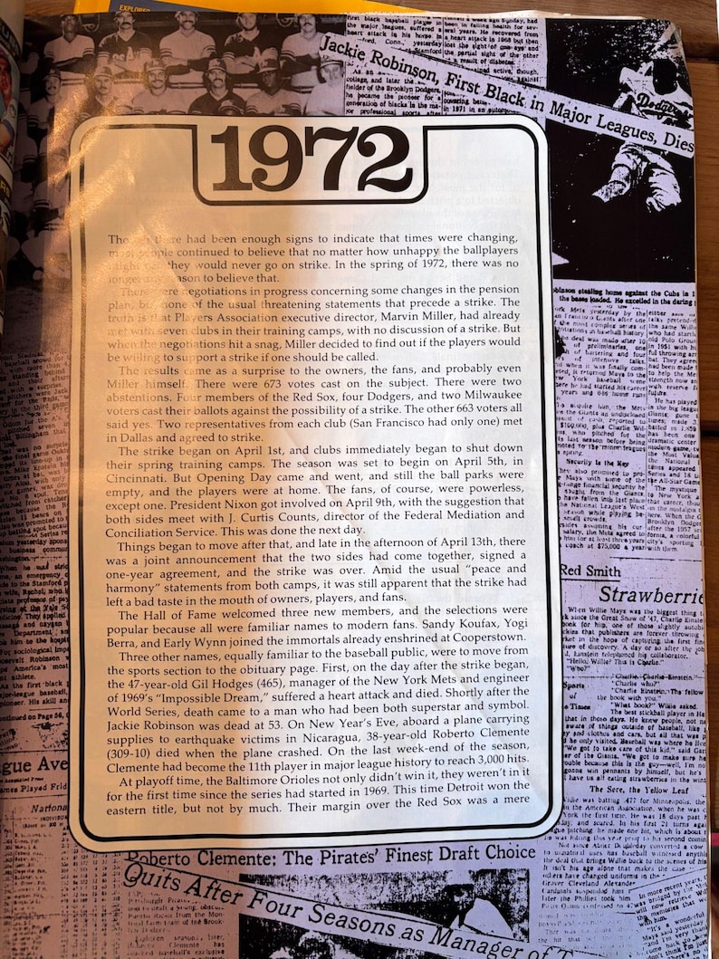1972 Topps Baseball Cards Complete Page Album Vintage MLB Collection - Etsy