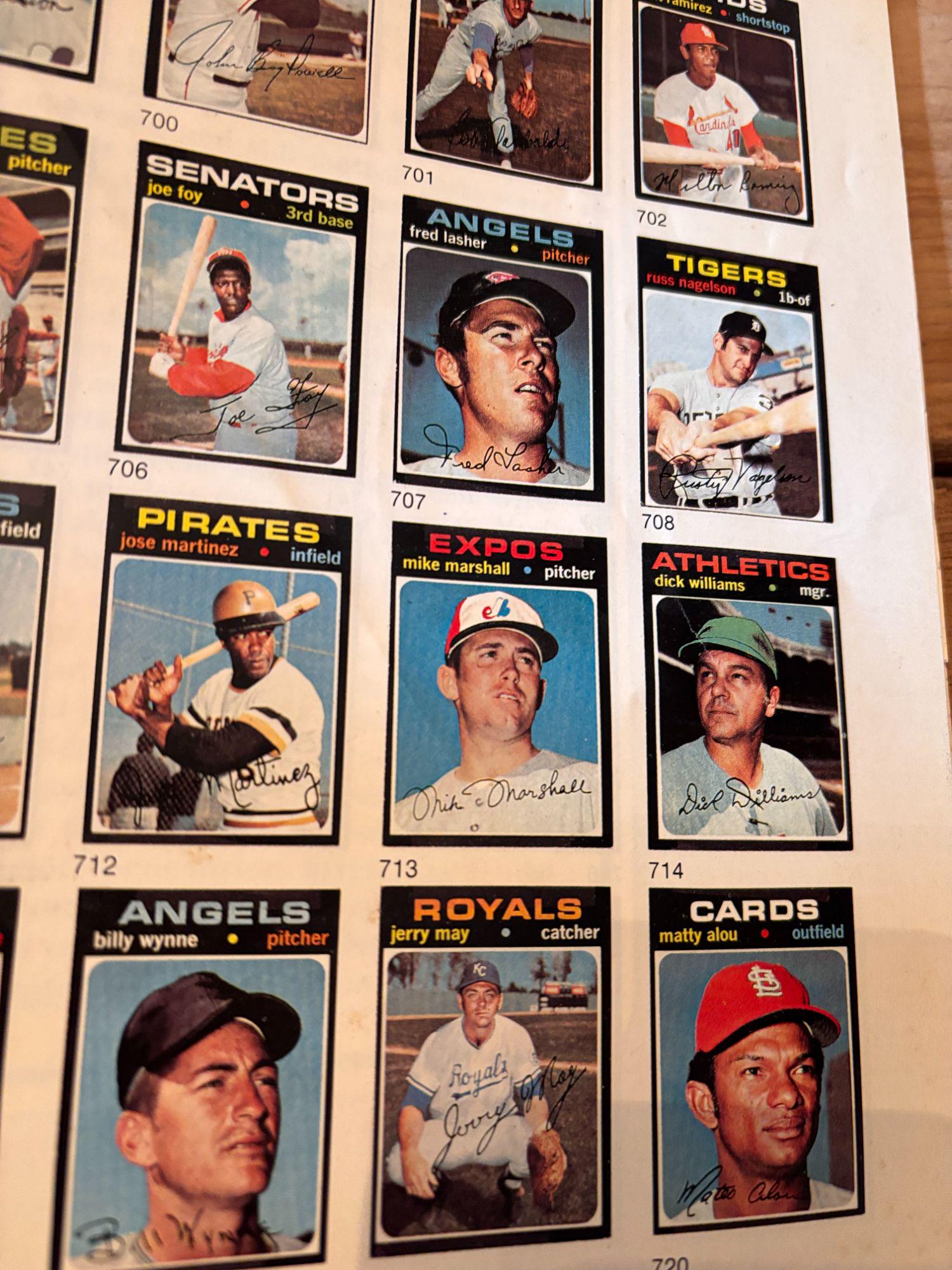 1972 Topps Baseball Cards Complete Page Album Vintage MLB Collection - Etsy
