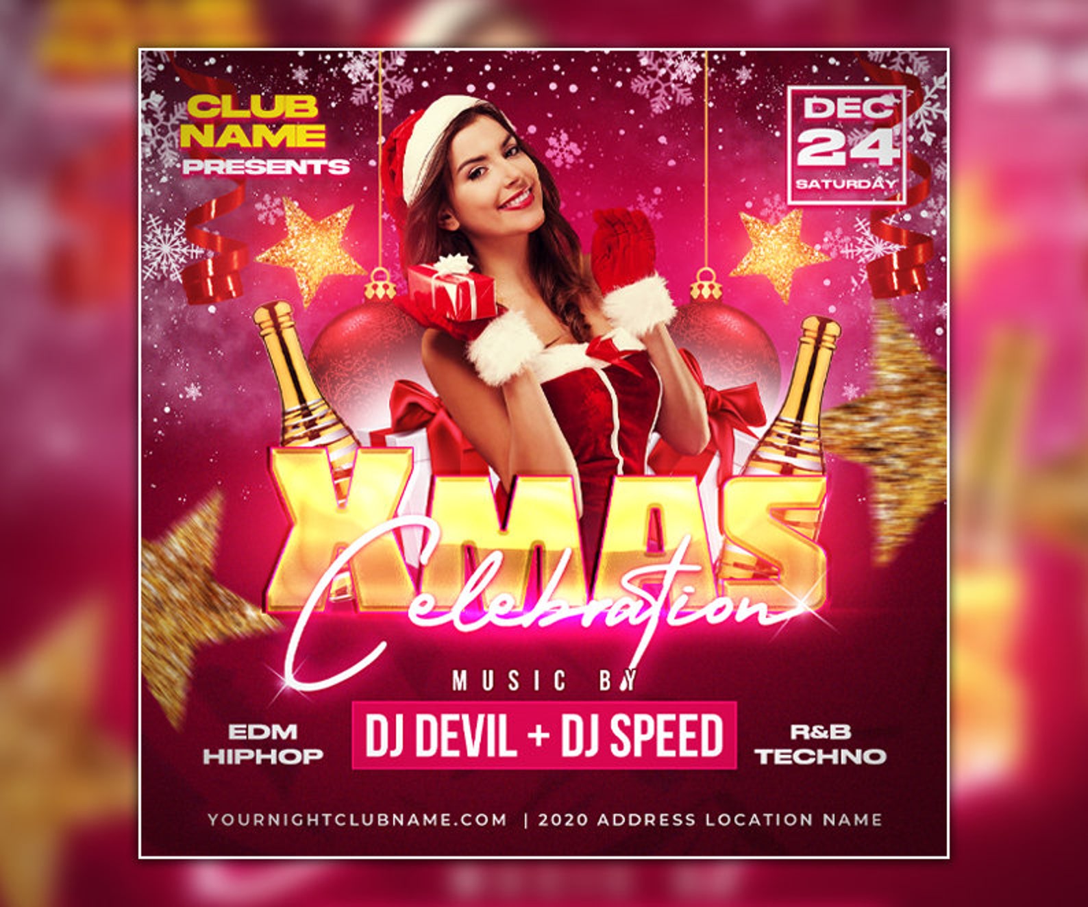 Xmas Party Flyer Psd - Etsy