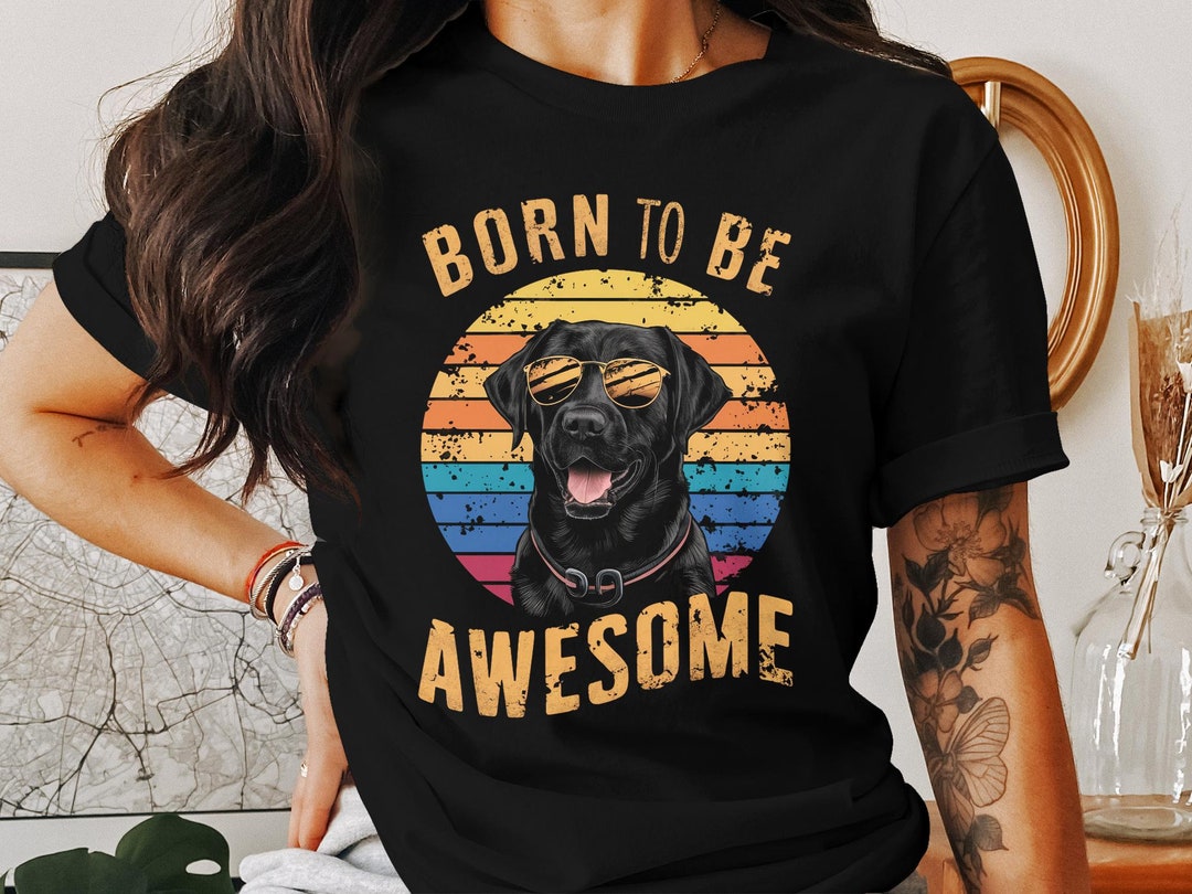 Black Labrador Tshirt Dog Owner Gift Mom Dog T-shirt, Vintage Style Tee ...