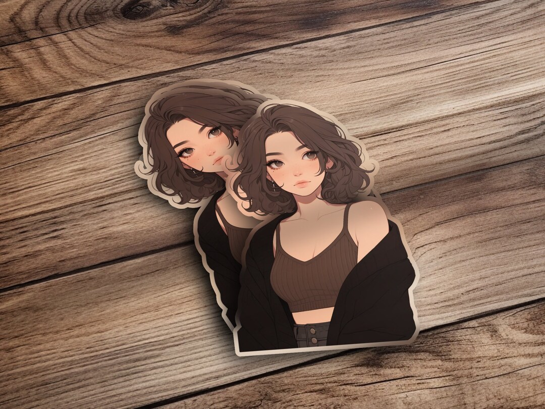 Clear Anime Girl Sticker Cute Manga Character Kiss Cut Sticker Trendy ...