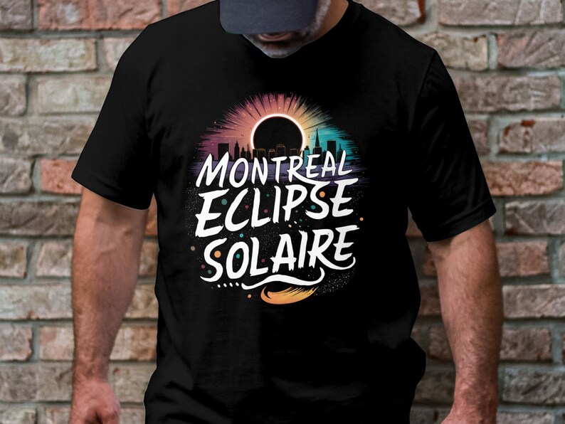 Montreal Eclipse Solaire T-shirt Colorful City Skyline Eclipse Graphic ...