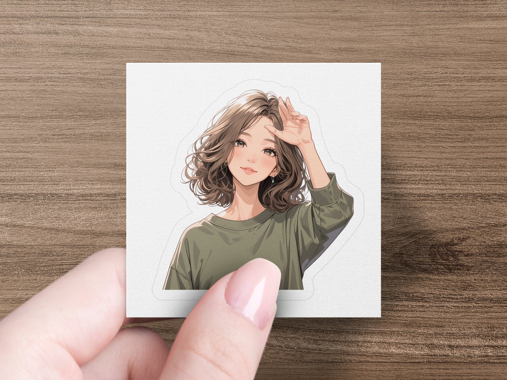 Anime Girl Aesthetic Sticker, Cute Manga Character, Laptop Decal ...