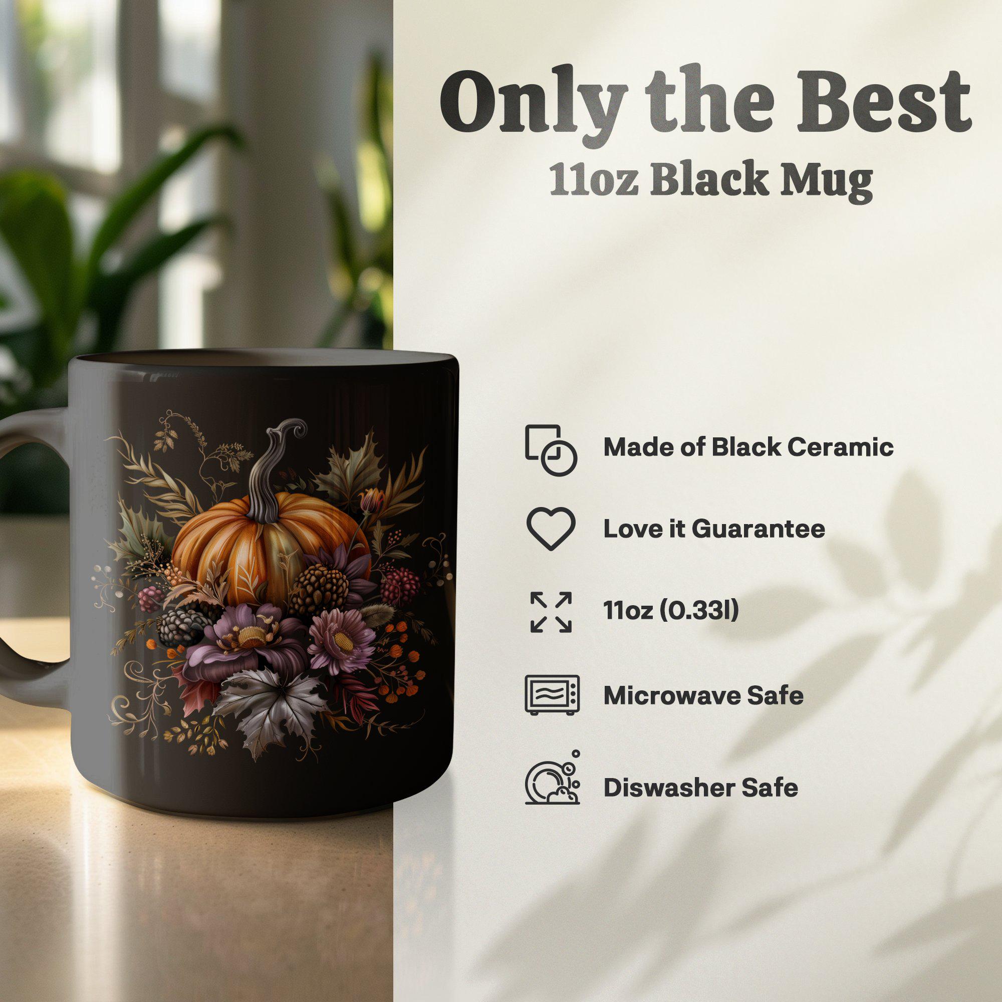 Autumn Harvest Mug, Fall Pumpkin Mug, Thanksgiving Coffee Cup, Seasonal ...