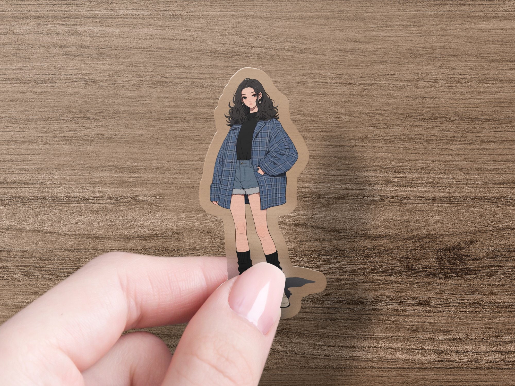 Trendy Anime Girl Die Cut Sticker Aesthetic Cartoon Teen Streetwear ...
