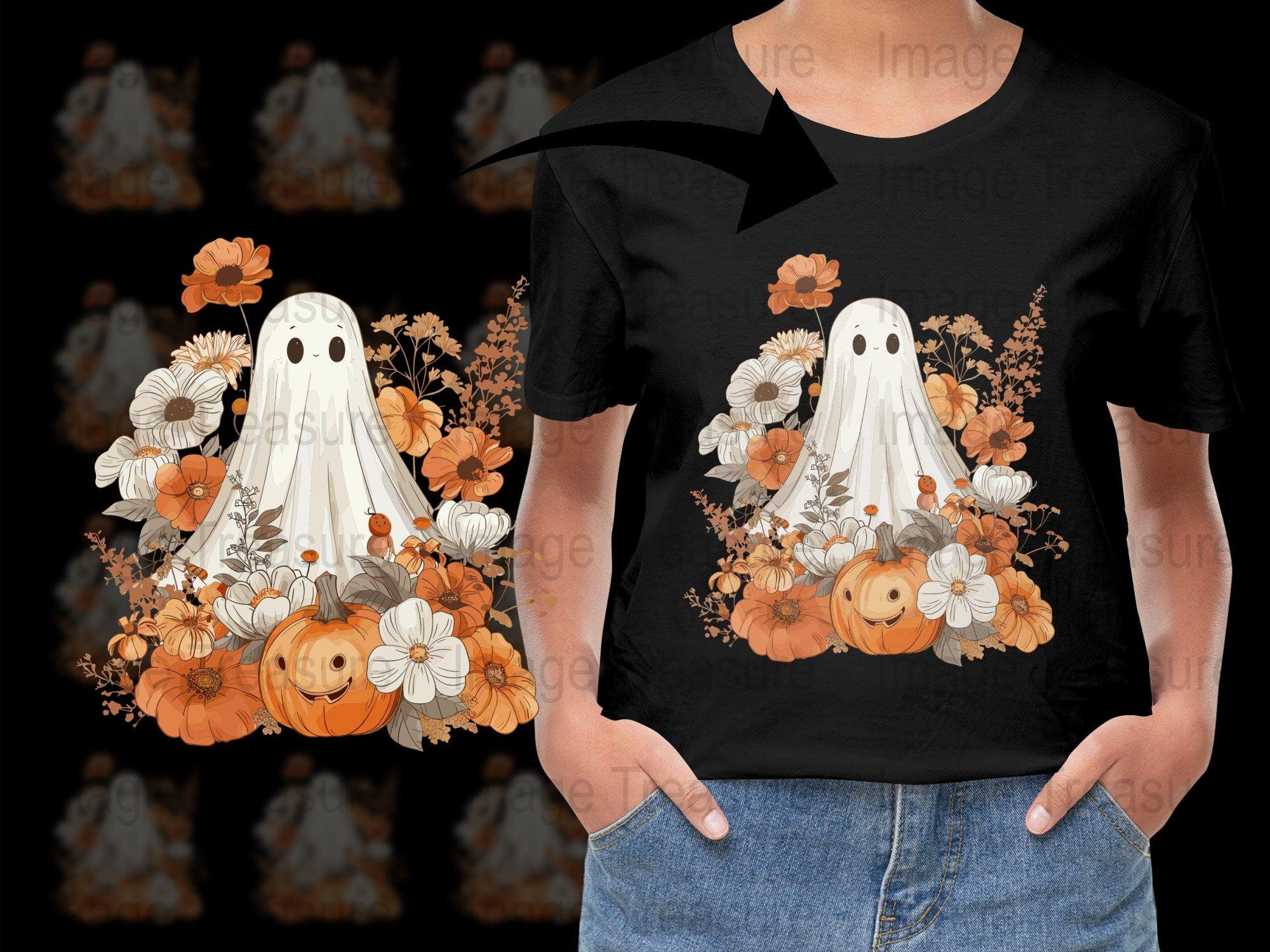 Halloween Ghost Png Digital Download Eps Ghost Pumpkin Svg Flowers ...