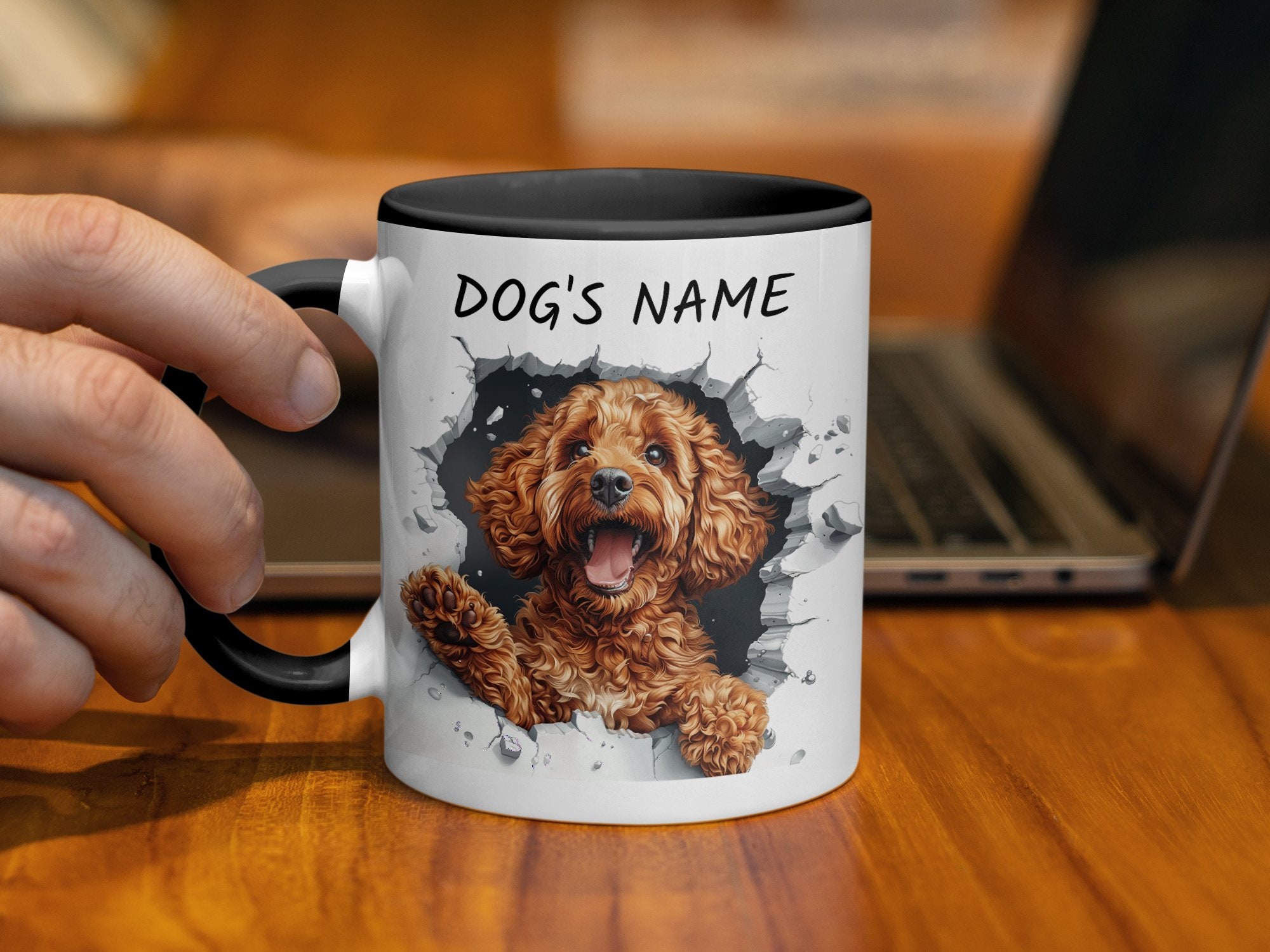 Personalized Dog Name Mug, Custom Pet Portrait, Cute Dog Lover Gift ...