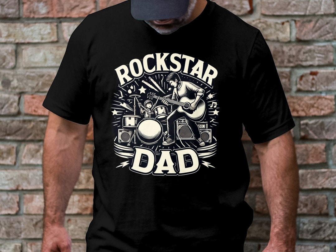 Rockstar Dad T-shirt, Cool Father's Day Gift, Music Lover Dad Shirt ...